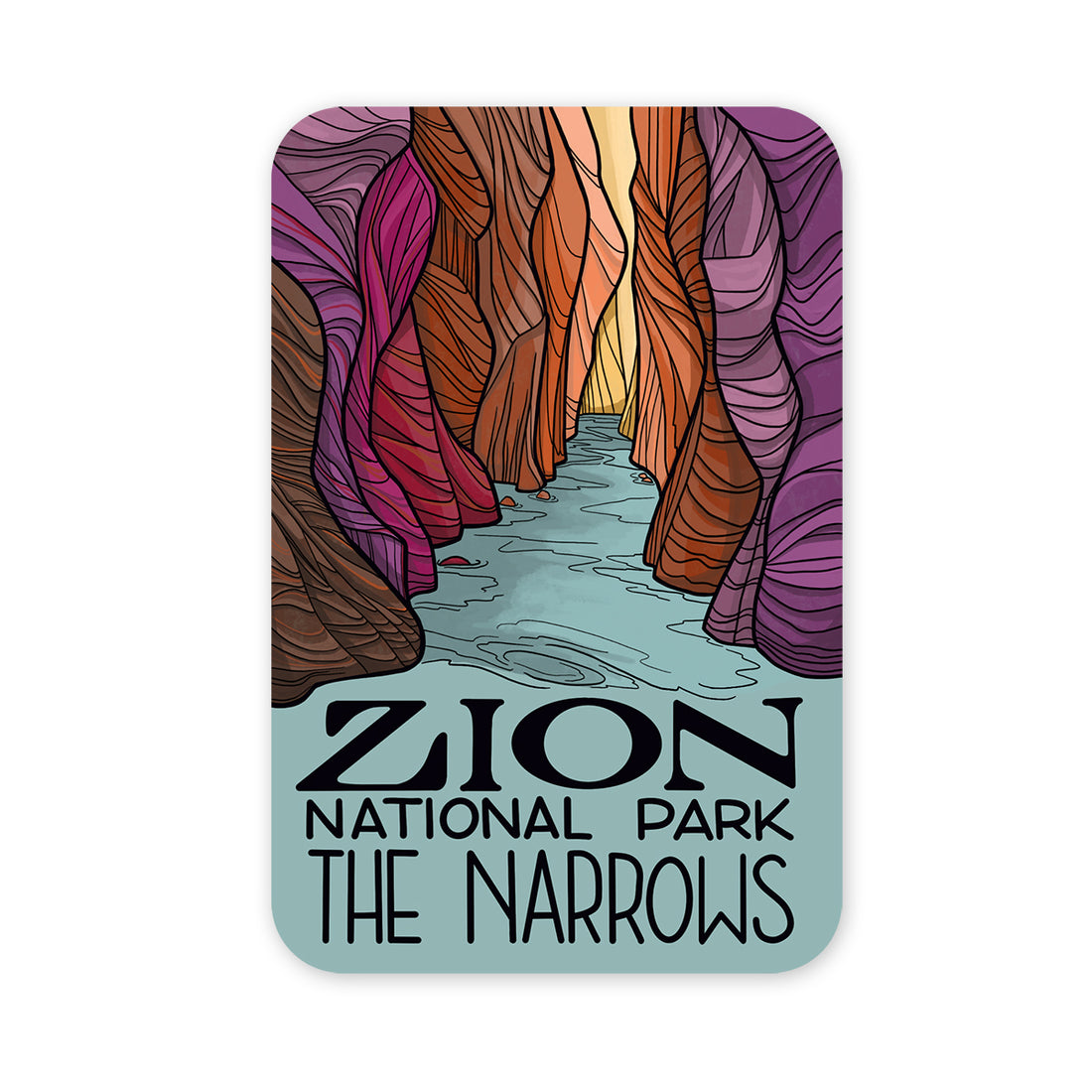 Zion The Narrows sticker – Michele Michael Art